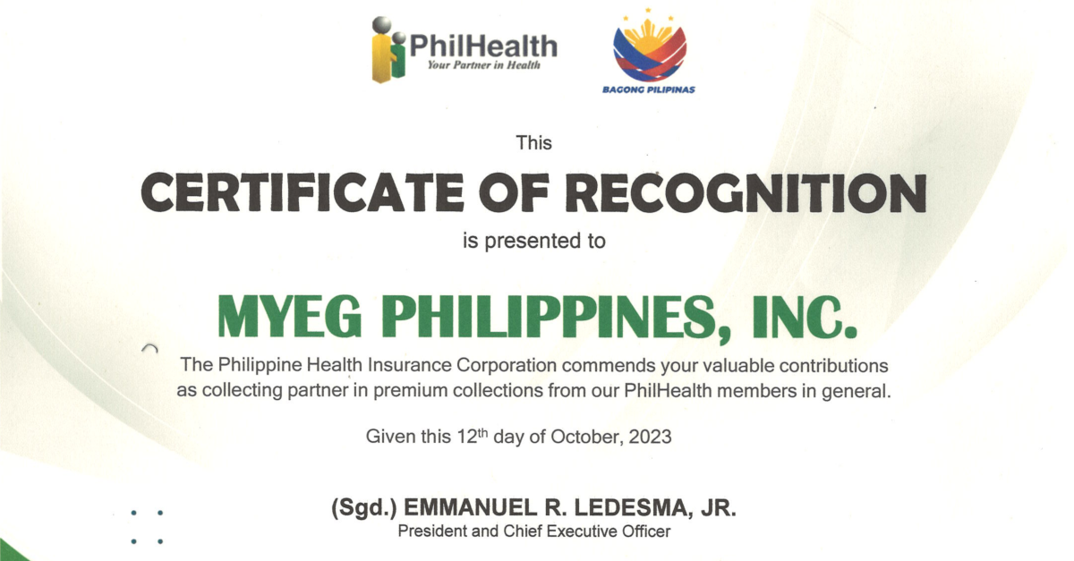 MYEG PH Earns Two Recognition from PhilHealth